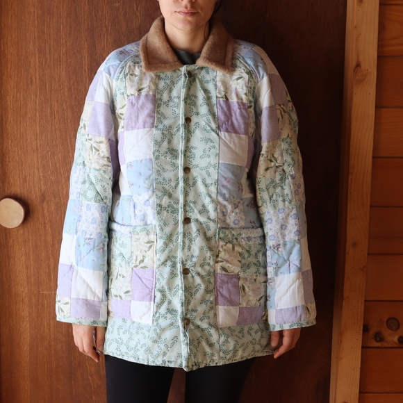 Handmade | Jackets & Coats | Upcycled Floral Patchwork Quilt Utility ...